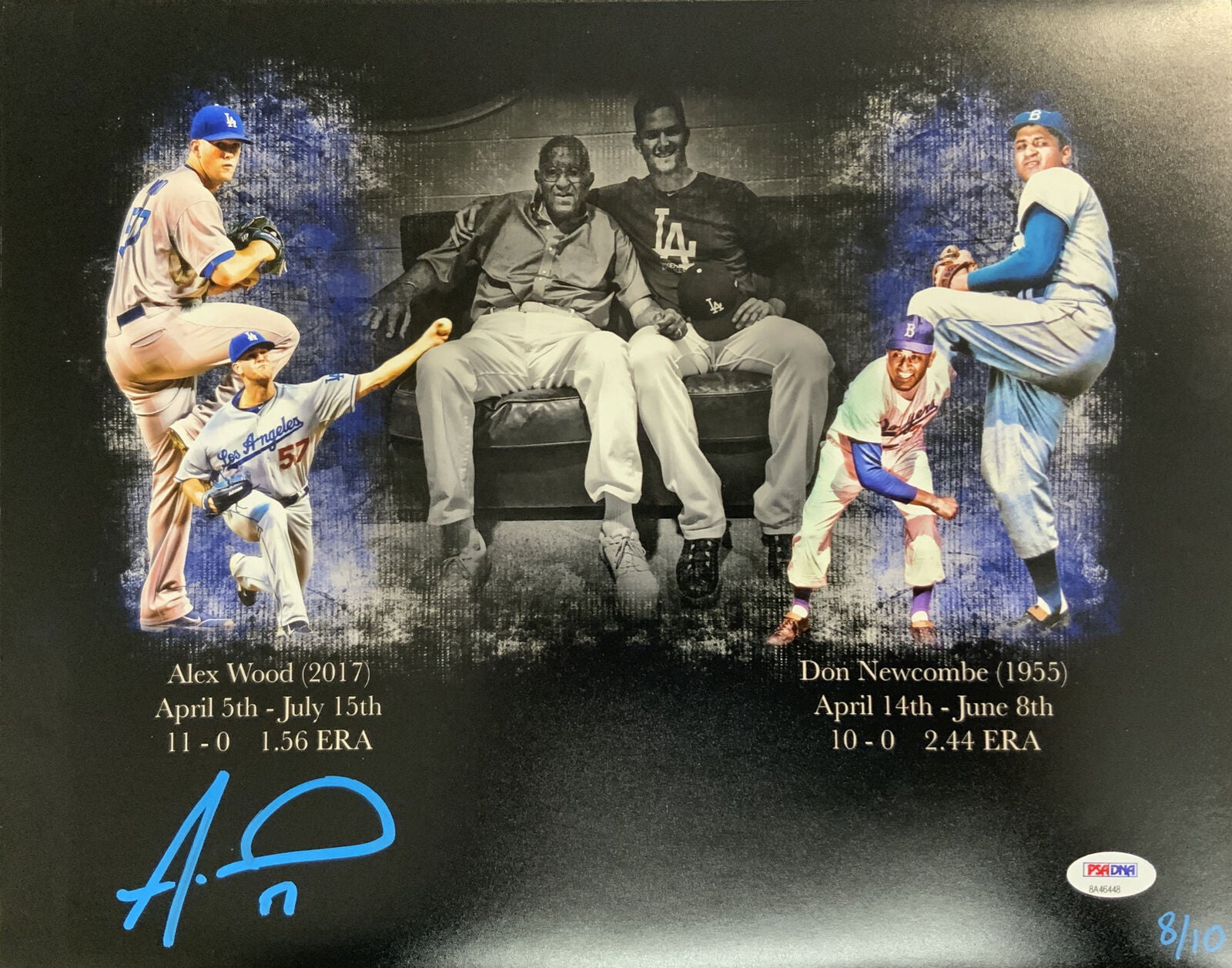 DODGERS DON NEWCOMBE ALEX WOOD PHOTO 11X14 SIGNED BY ALEX WOOD LIMITED ...