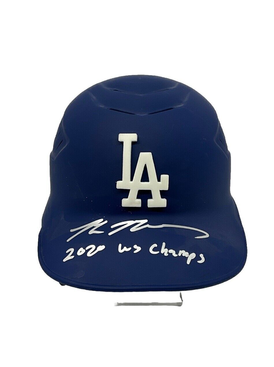 1/13 MAX MUNCY SIGNED DODGERS FULL SIZE HELMET " 2020 WS CHAMPS" IN ML ...