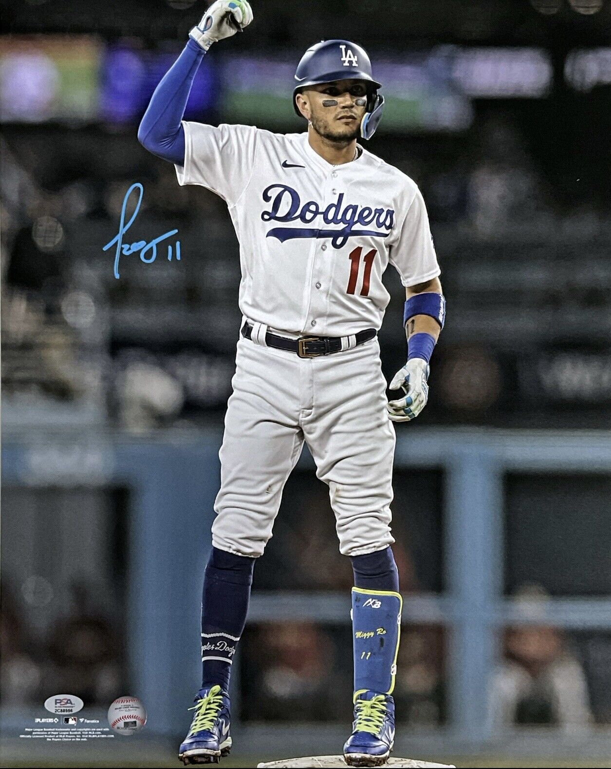 MIGUEL ROJAS DODGERS SIGNED 16X20 CHOO CHOO CELEBRATION PHOTO PSA WITN ...