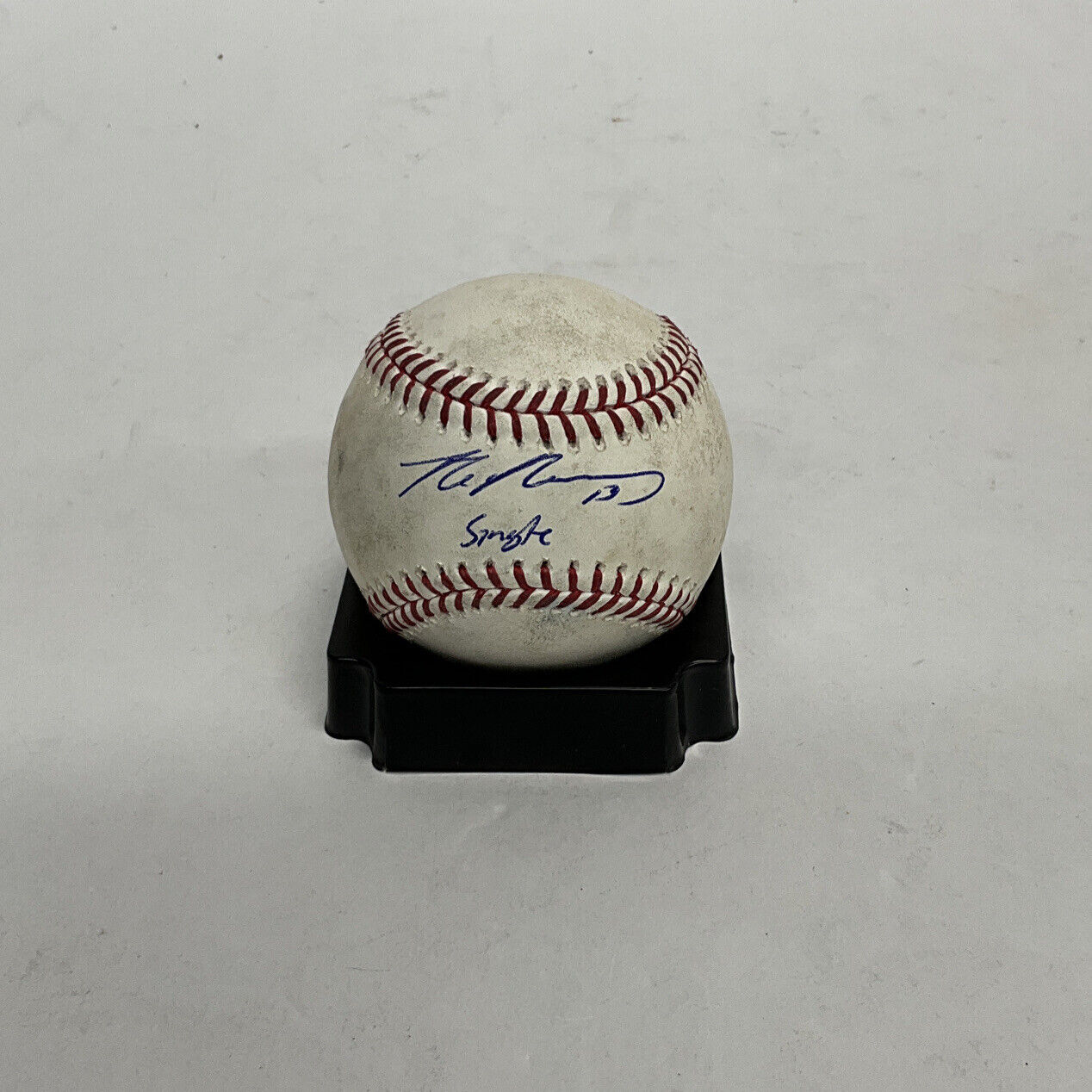 MAX MUNCY DODGERS SIGNED GAME USED BASEBALL "SINGLE" INSCRIPTION PSA 1 ...