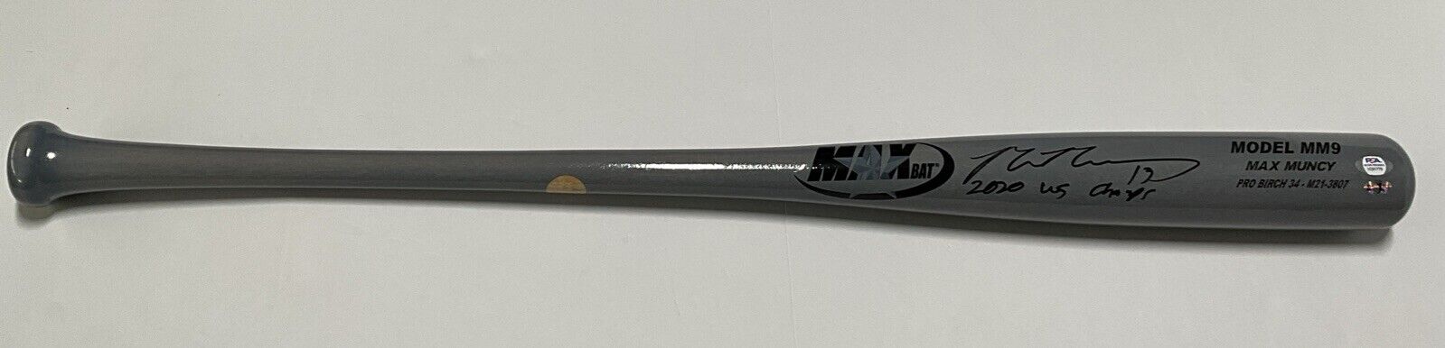 MAX MUNCY DODGERS SIGNED MAXBAT GAME MODEL BAT "2020 WS CHAMPS" INSC P ...